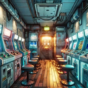 Animated Cyberpunk Arcade Background: Seamless Loop Lofi Stream Overlay ...