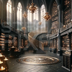 Animated Virtual Background Seamless Magical Libraly Lofi Vtuber Twitch ...