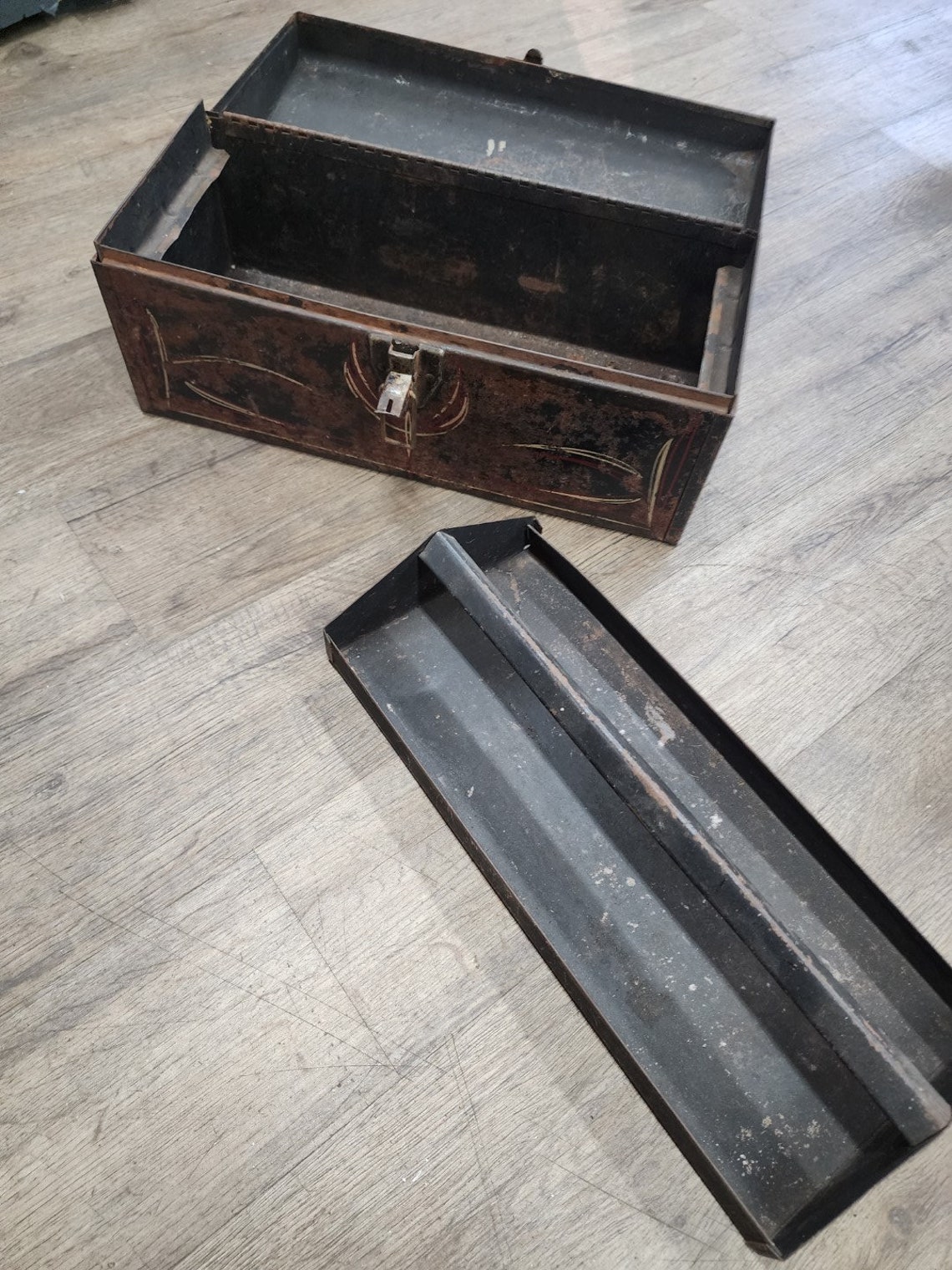 Pinstriped Vintage Toolbox Painter Artist Storage Pinstripe - Etsy