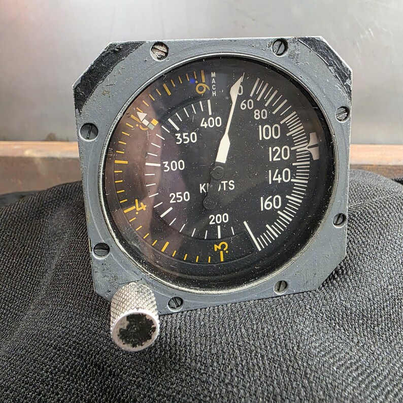 Mach Airspeed Indicator Flight Gauge | Vintage Cockpit Instrument | DC ...