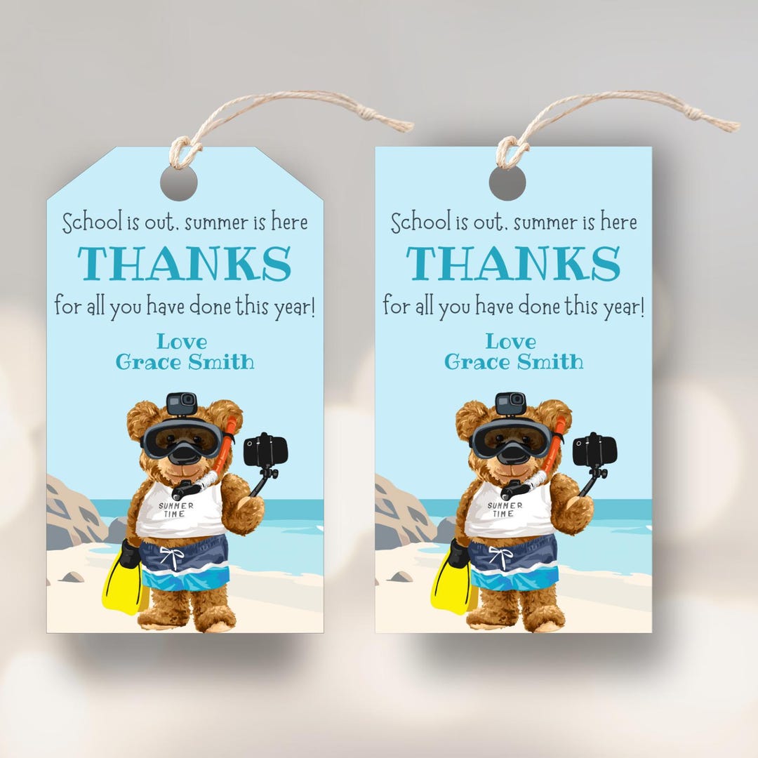 Teacher Appreciation Gift Tag Template, Thank You Gift Tag Edit & Print ...