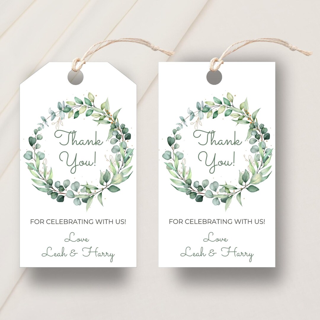 Engagement Gift Tag Template, Thank You for Coming, Edit & Print Favour ...
