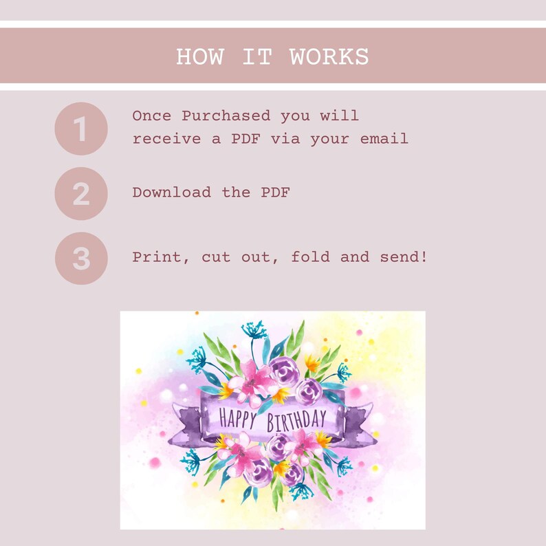 Printable Birthday Card | Digital Download Template to Print & Send ...