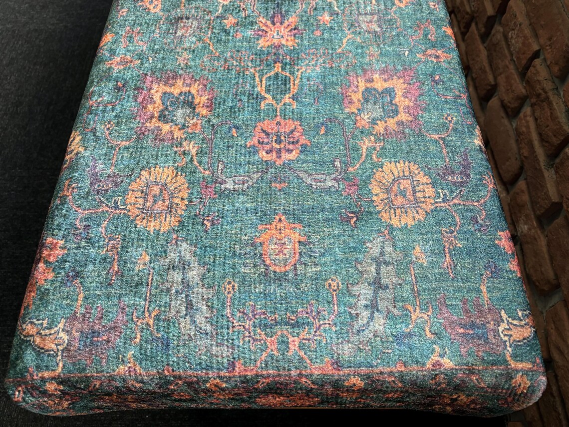 Handmade Ottoman Bench, Turkish Rug Bench, Farmhouse Decor, Wooden ...