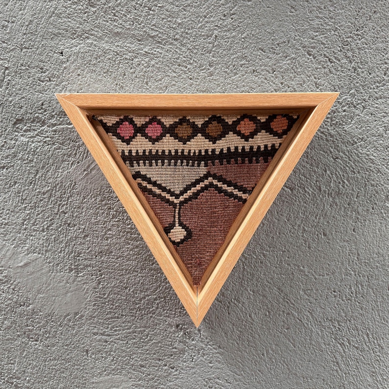 Turkish Kilim Design Rug Wall Art, Triangle Wall Decor, Handmade Wall ...