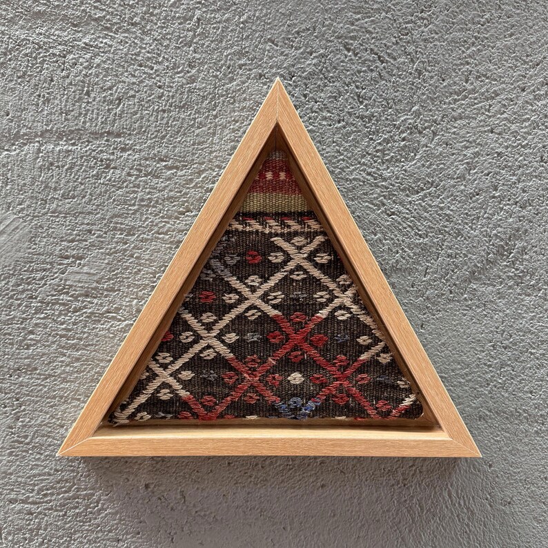 Turkish Kilim Design Rug Wall Art, Triangle Wall Decor, Handmade Wall ...