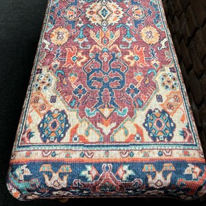 Ottoman Stool, Aztec Upholstered Bench, Turkish Rug Bench, Upholstered ...
