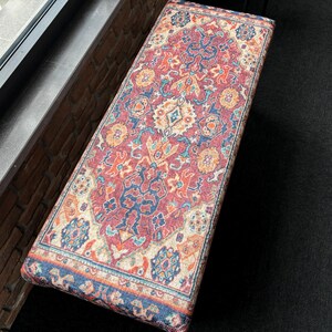 Ottoman Stool, Aztec Upholstered Bench, Turkish Rug Bench, Upholstered ...