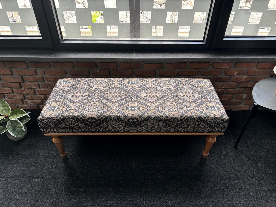 Turkish Rug Bench, Handmade Ottoman Bench, Farmhouse Decor, Aztec ...