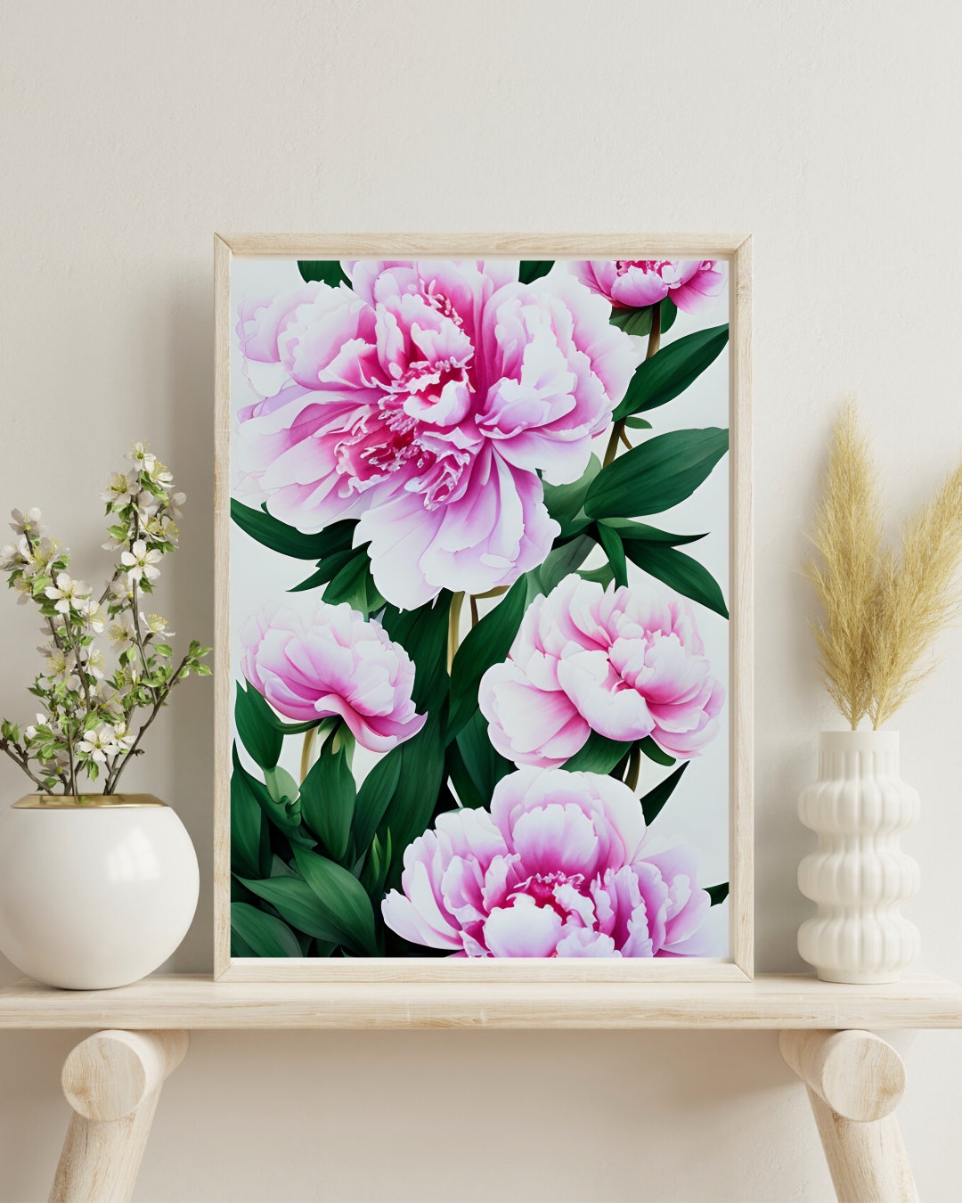 Watercolor Pink Flower Printable. Printable Wall Art. Digital Art. Pink ...