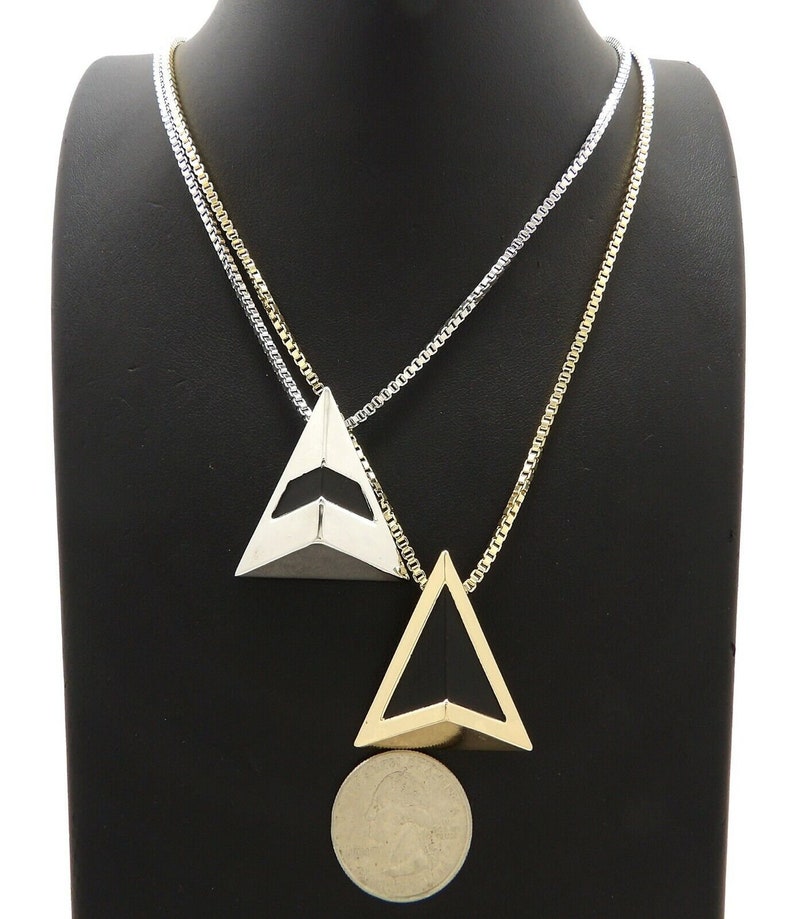 Daft Punk Pyramid Pendant and Necklace Daft Punk Triangle Necklace 925 ...