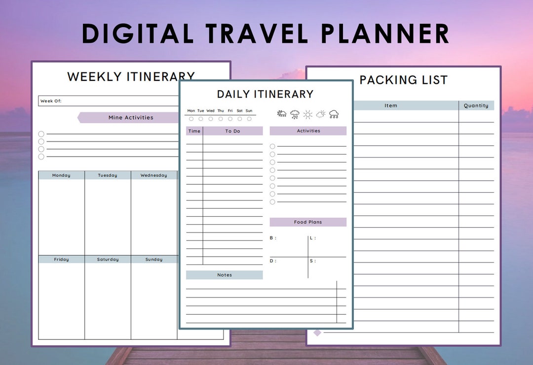 Ultimate Digital Travel Planner - Travel Organizer, Travel Budget ...