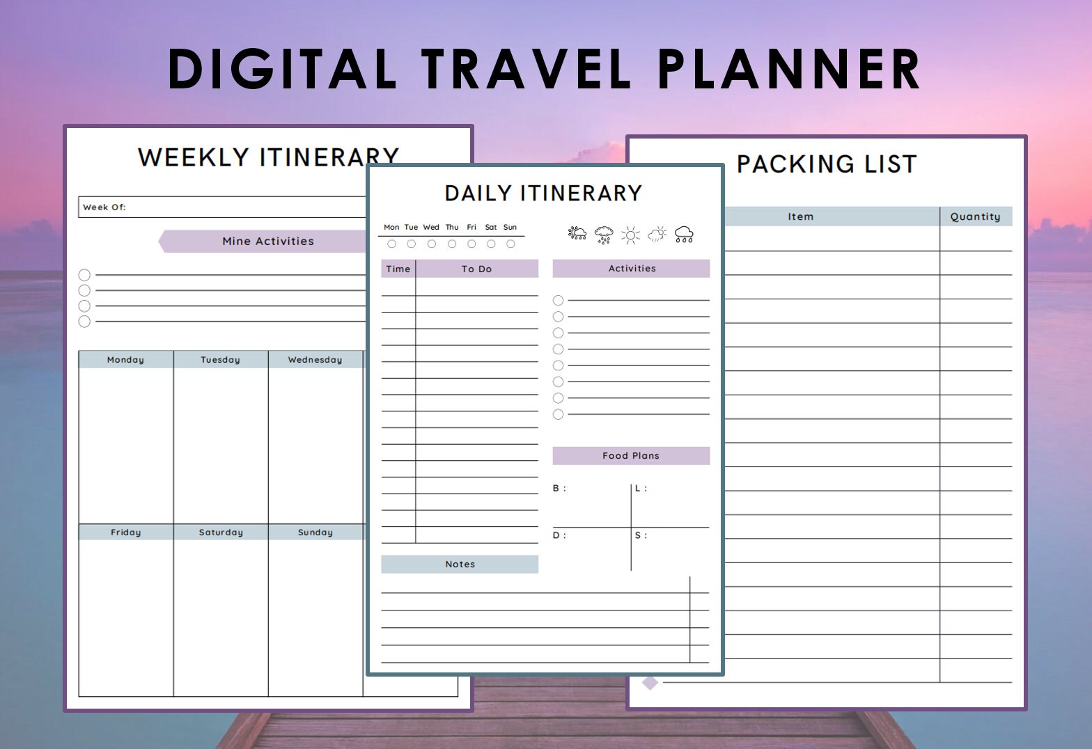 Ultimate Digital Travel Planner - Travel Organizer, Travel Budget ...