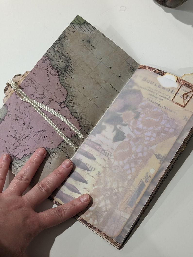 Pocket Size Travel Junk Journal Book, Treasure Book, Vintage Images ...