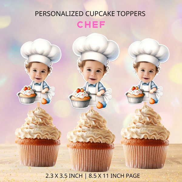 Chef Cupcake Toppers - Etsy