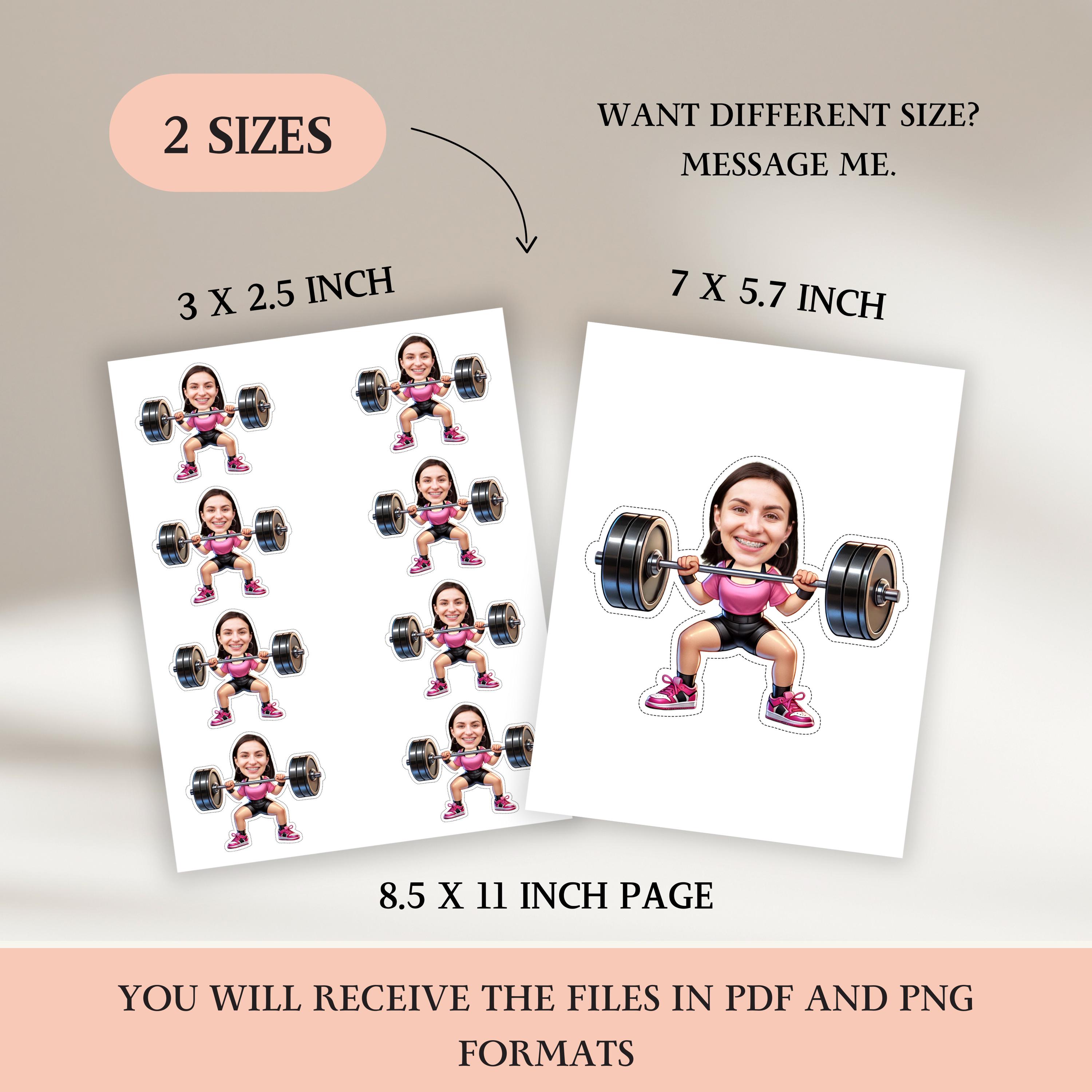 Female Powerlifting Personalized Face Cupcake Toppers, Gym Birthday ...