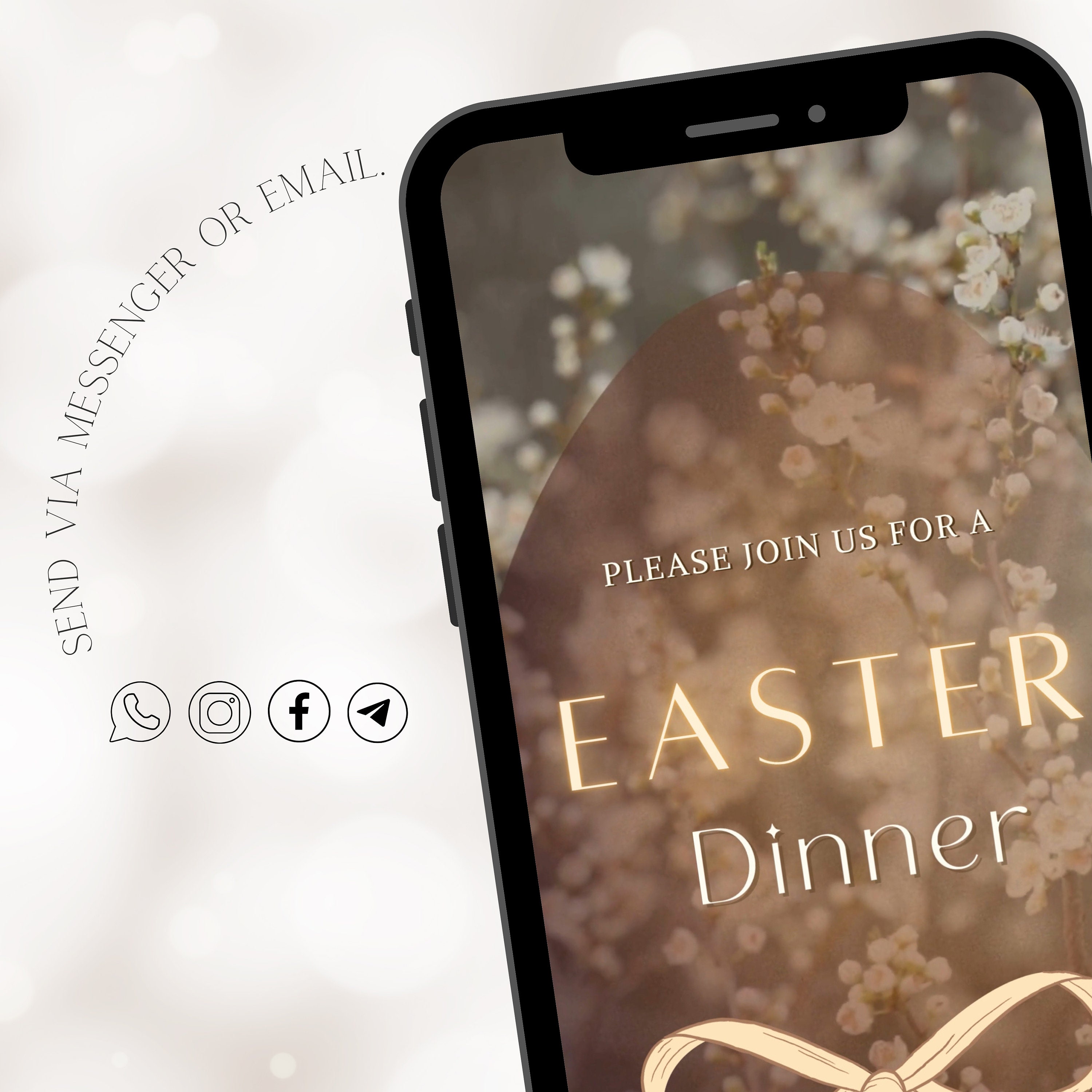 Easter Dinner Invitation, Easter Video Evite Brunch, Egg Hunt Animated ...