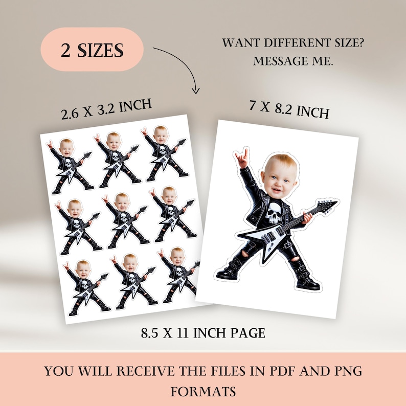 Rockstar Personalized Face Cupcake Toppers, Rock and Roll Birthday ...