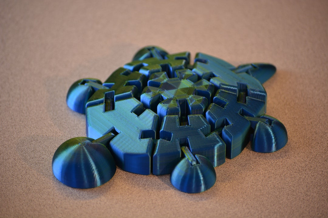 3D Printed Flexi Articulating Fidget Turtle - Etsy