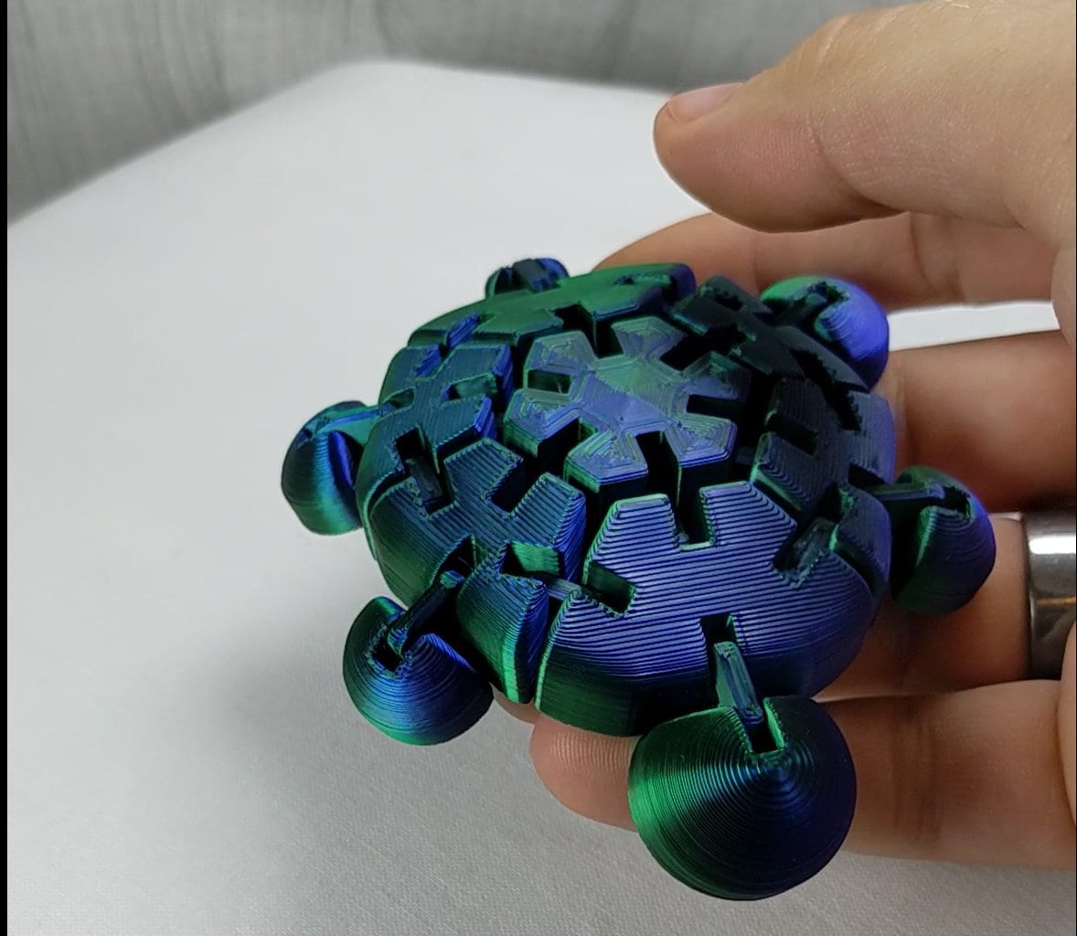 3D Printed Flexi Articulating Fidget Turtle - Etsy
