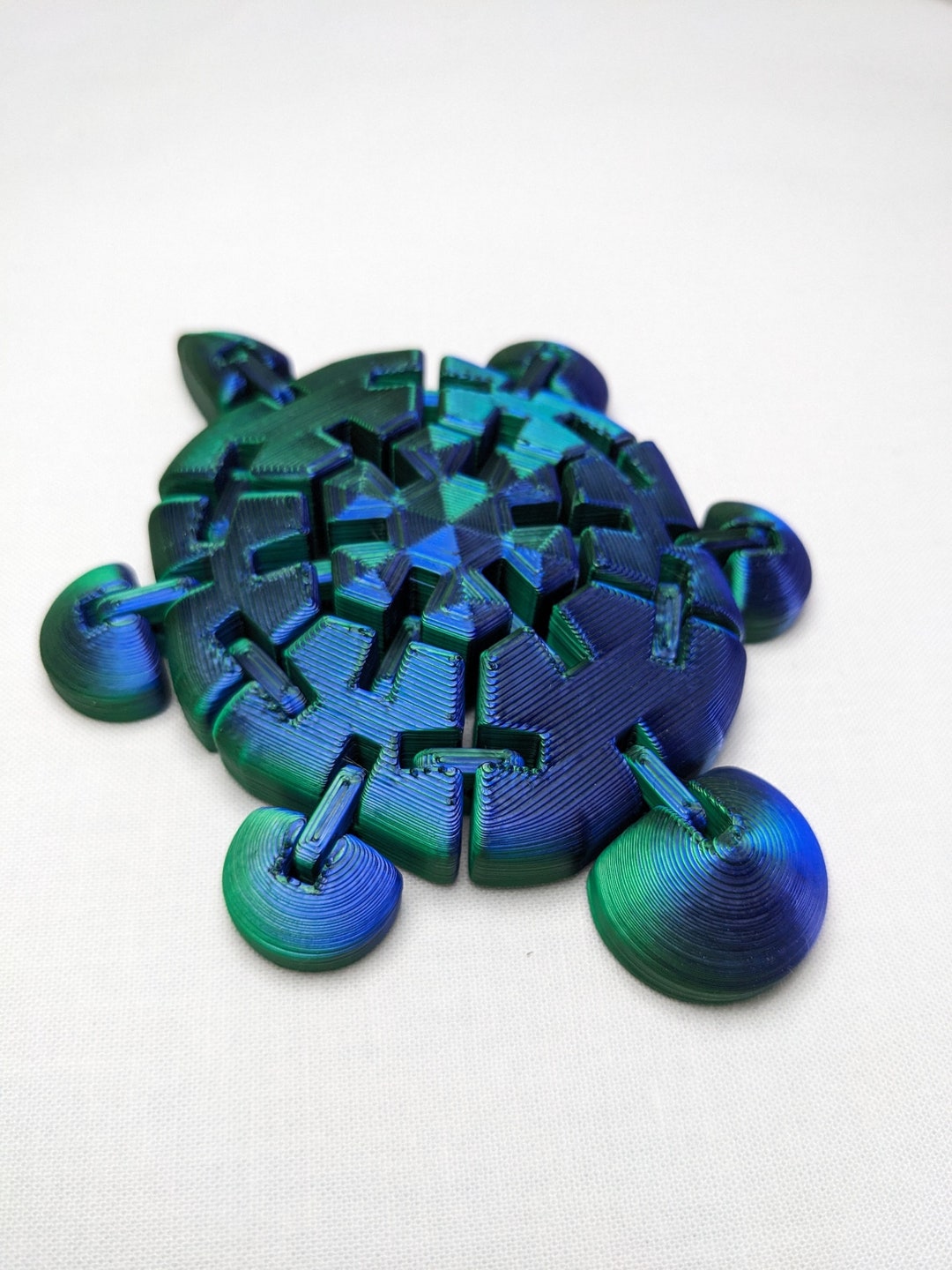 3D Printed Flexi Articulating Fidget Turtle - Etsy