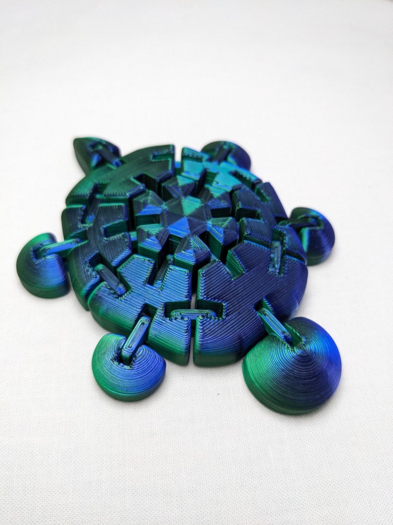 3D Printed Flexi Articulating Fidget Turtle - Etsy