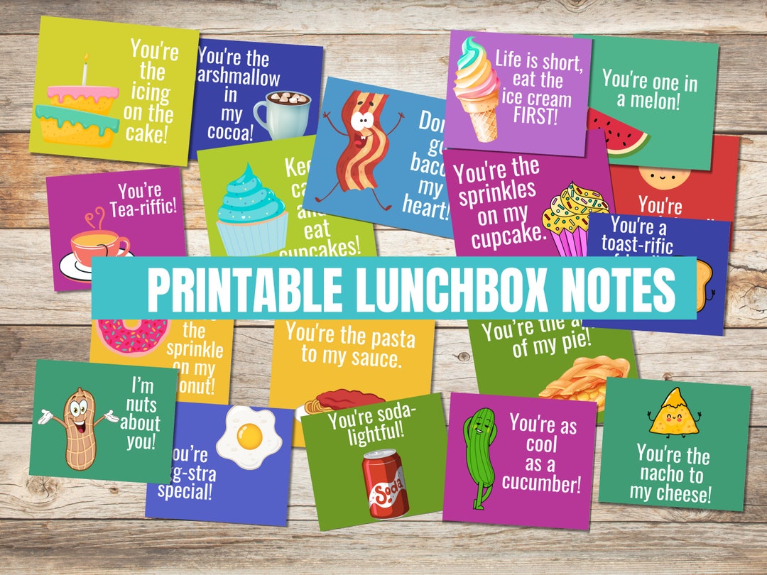 Lunch Notes, Lunch Box Cards, Lunch Box Notes, Jokecards, Back to ...
