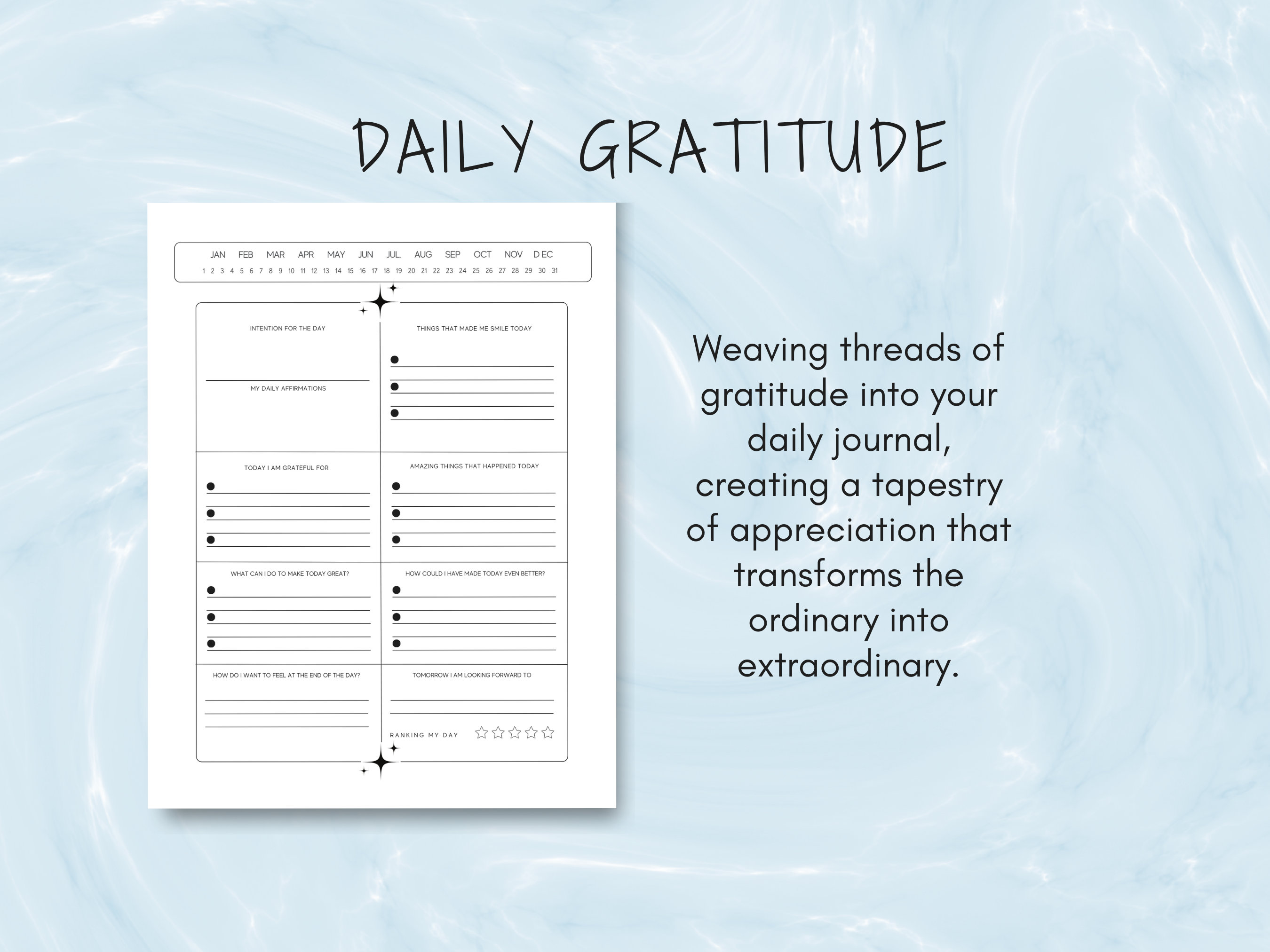 Gratitude Journal - Printable Gratitude Journal - Daily Gratitude ...