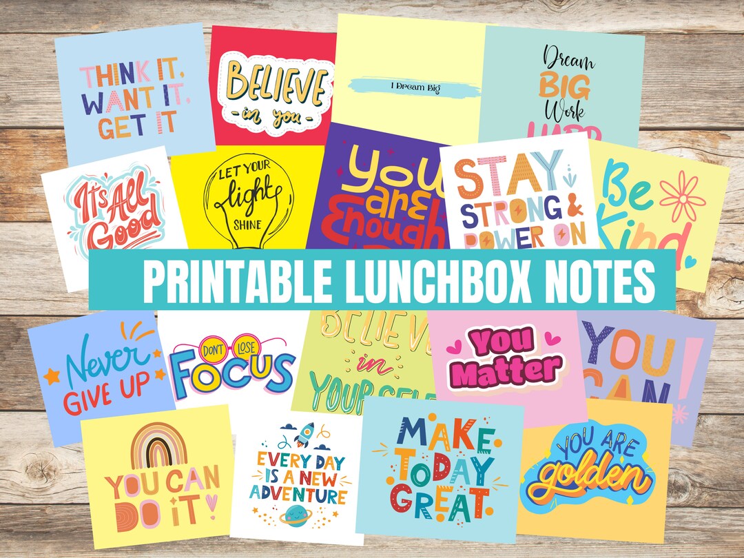 Lunch Notes, Lunch Box Cards, Lunch Box Notes, You Are, Positive ...