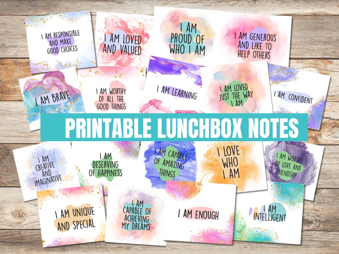 Lunch Notes, Lunch Box Cards, Lunch Box Notes, Encouragement, School ...