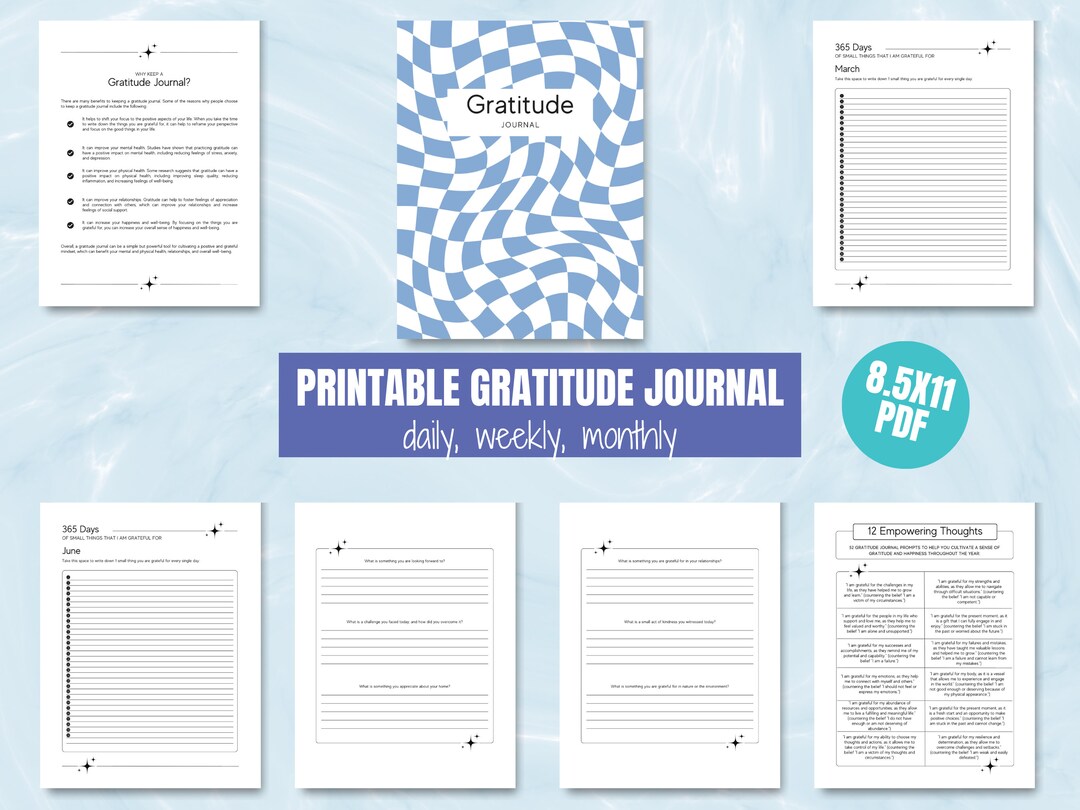 Gratitude Journal - Printable Gratitude Journal - Daily Gratitude ...
