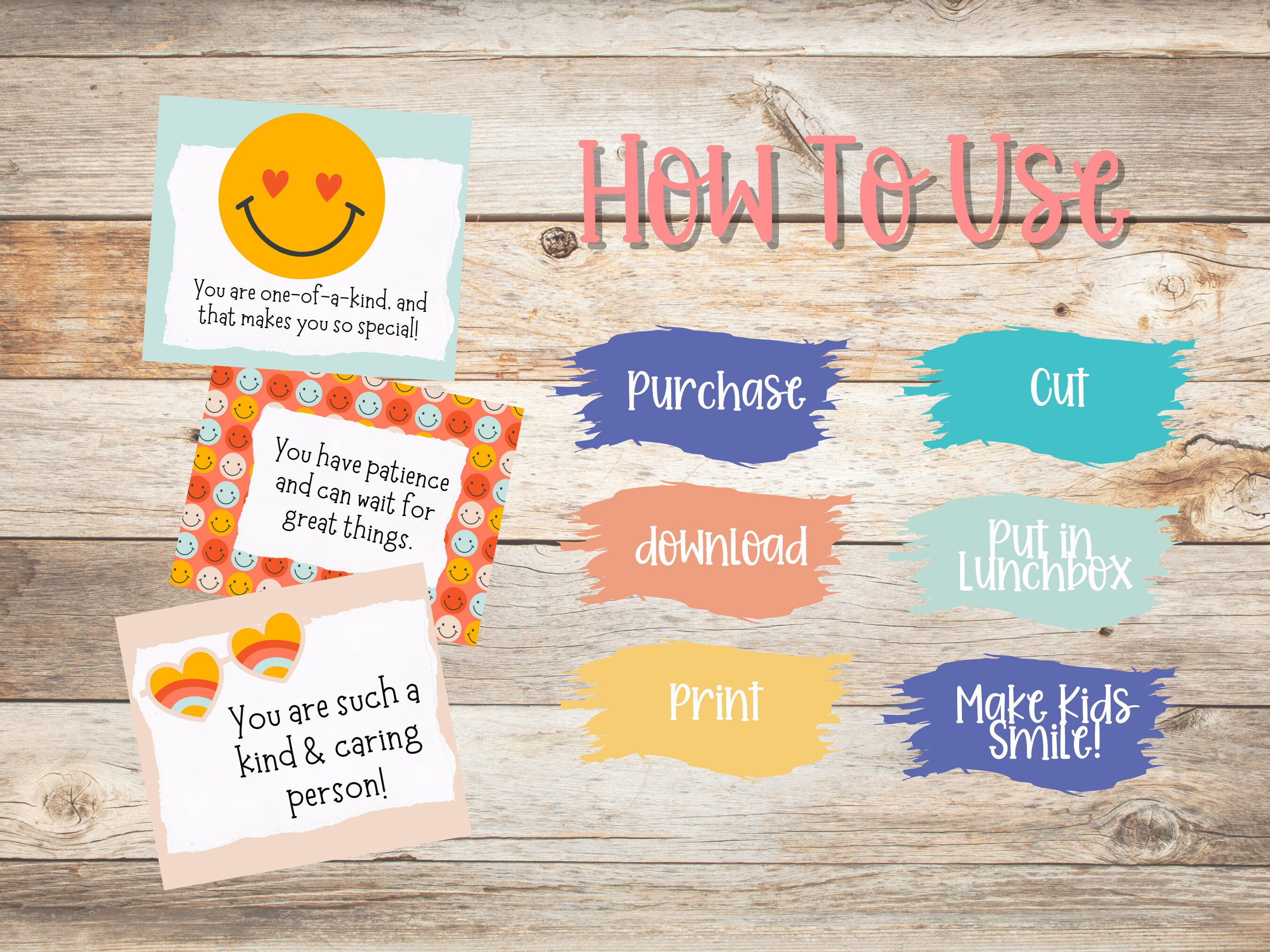 Lunch Notes, Lunch Box Cards, Lunch Box Notes, Encouragement Card, Back ...