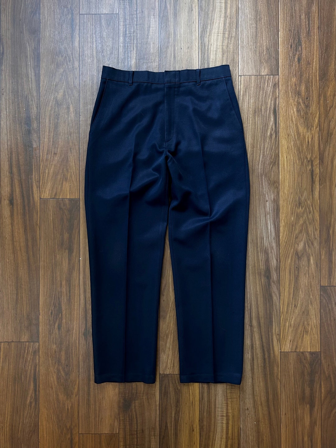 Vintage 80s Levi’s Action Slacks (32) Navy Blue Made in USA Polyester ...