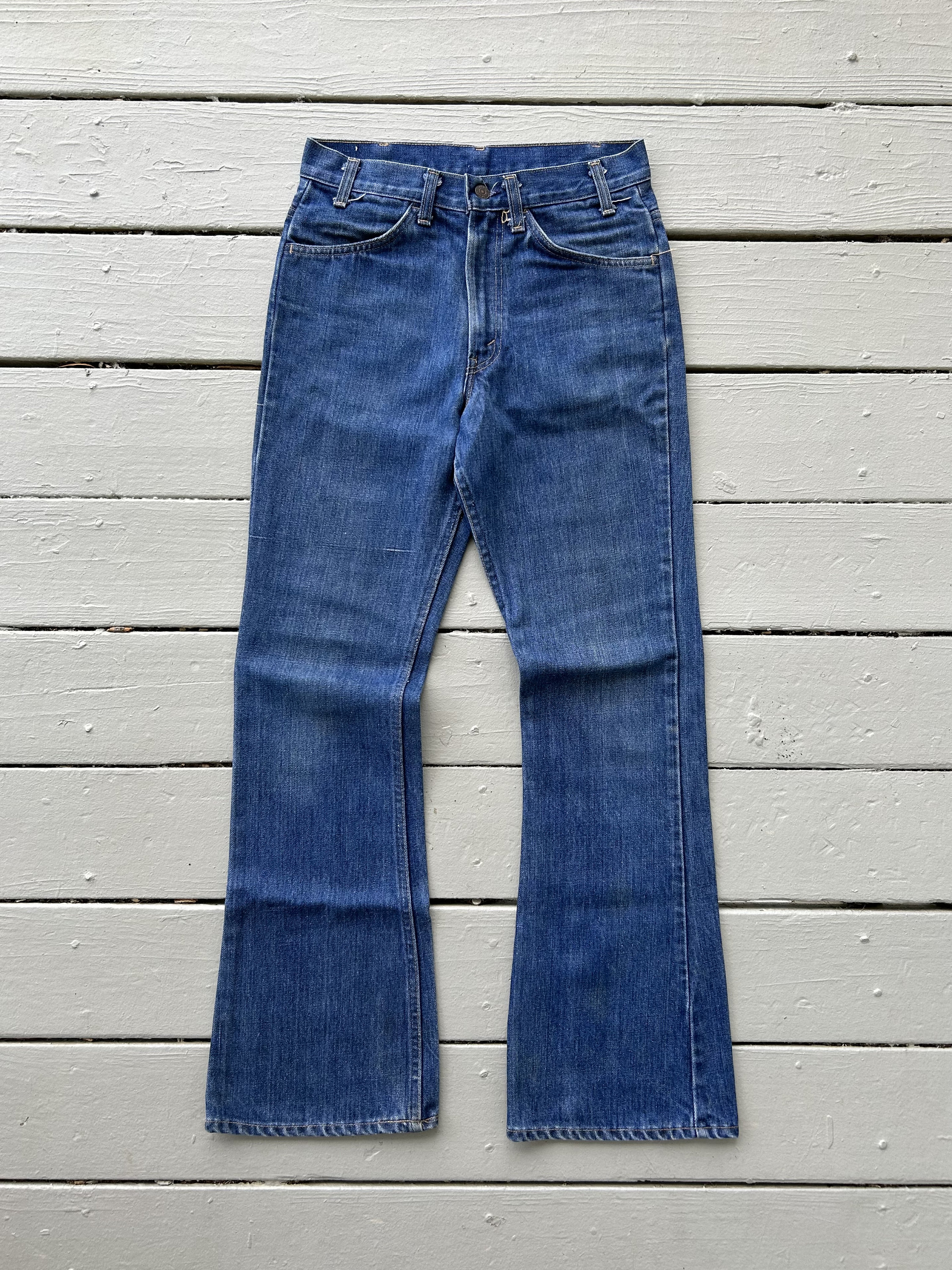 Vintage 70s Levis 646 Bell Bottom Jeans 29x31 Dark Denim Orange Tab Flared Made in USA - Etsy