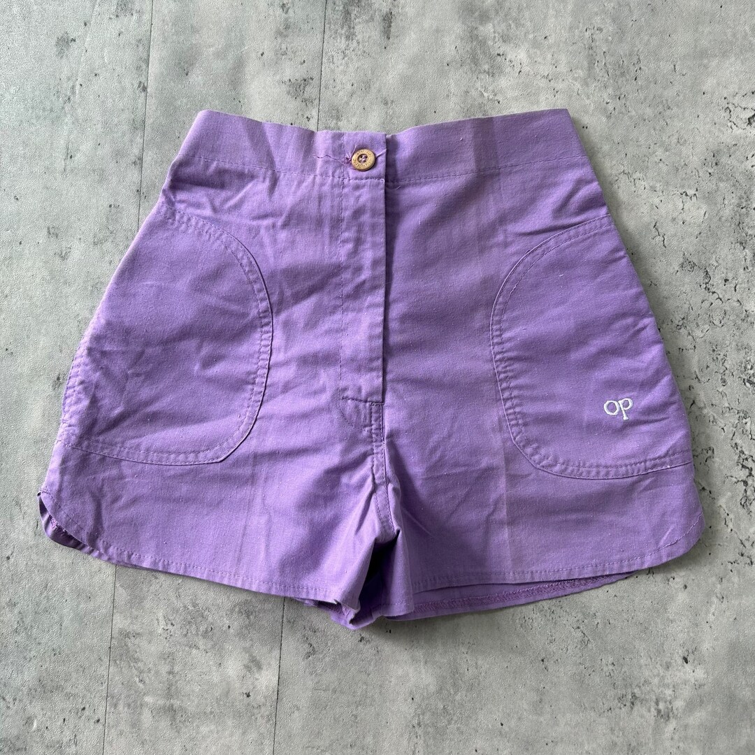 Vintage 70s Ocean Pacific Shorts OP (S) Lavender Light Purple Elastic Waist Sunwear Made in USA ...