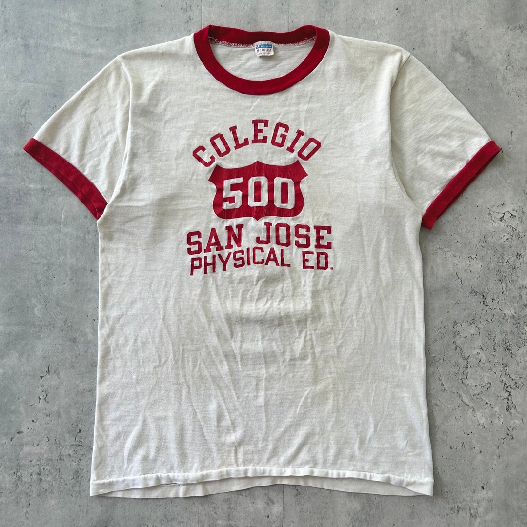 Vintage 70s Champion Physical Education T Shirt M Colegio San Jose Phys ...