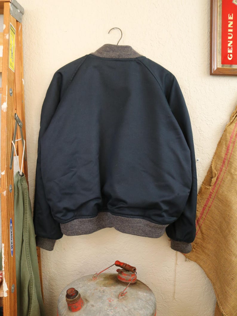 Vintage 1950s Bomber Jacket M Navy Blank - Etsy