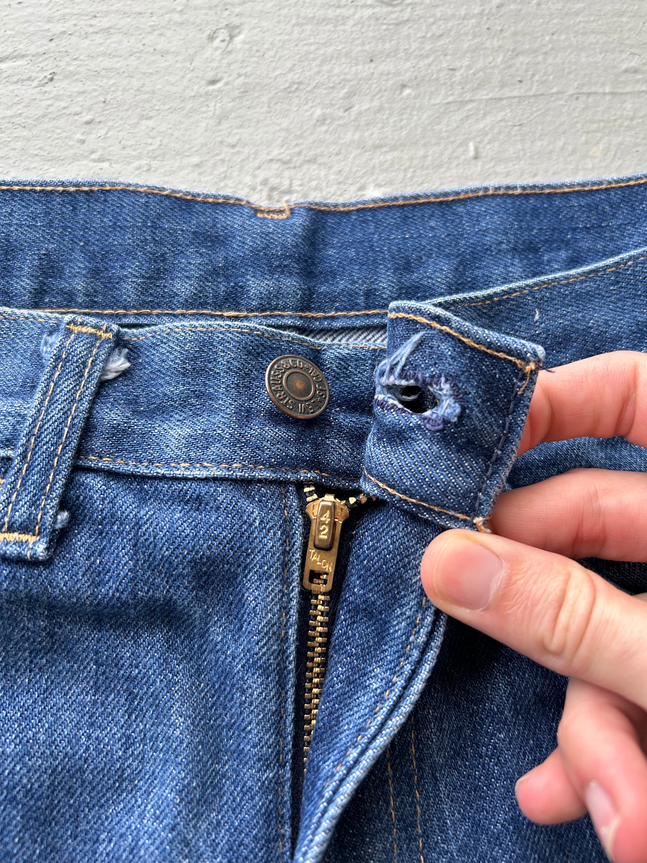 Vintage 70s Levis 646 Bell Bottom Jeans 29x31 Dark Denim Orange Tab Flared Made in USA - Etsy