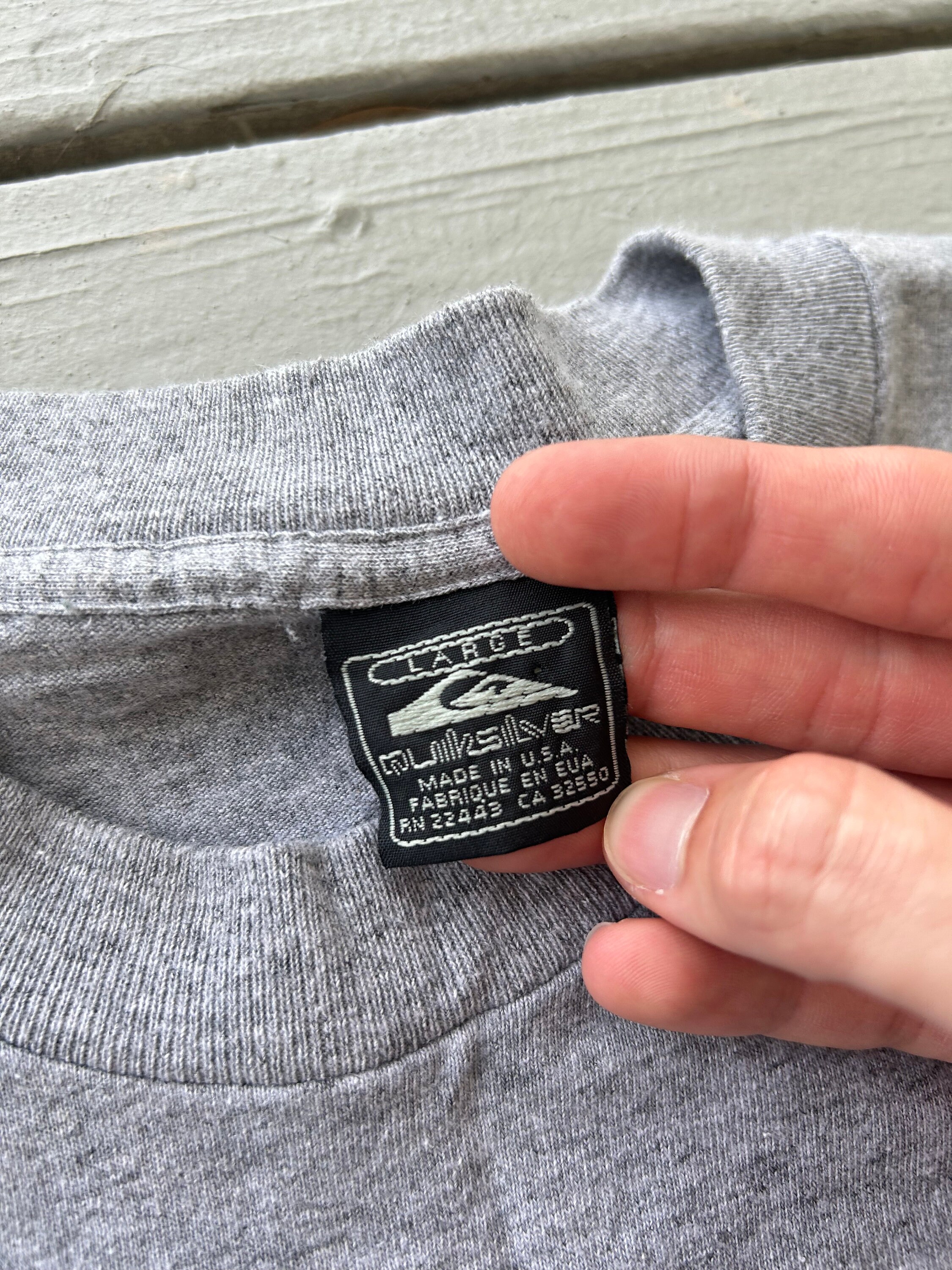 Vintage 90s Kelly Slater Quiksilver T Shirt L Grey Graphic Tee Surf ...