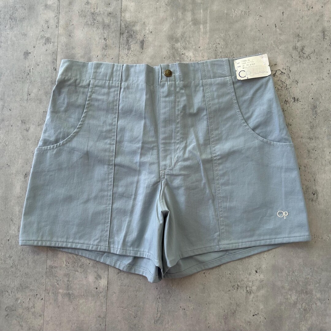 Vintage Ocean Pacific Shorts (38) OP Grey 100% Cotton Embroidered Logo ...