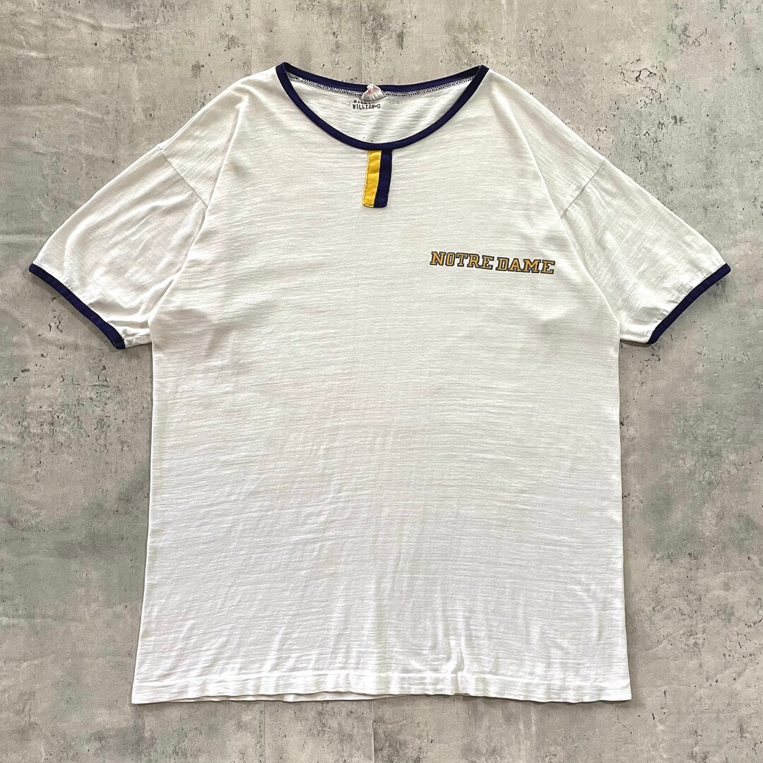 Vintage 60s Champion Running Man Notre Dame T Shirt Ringer Tee Size ...