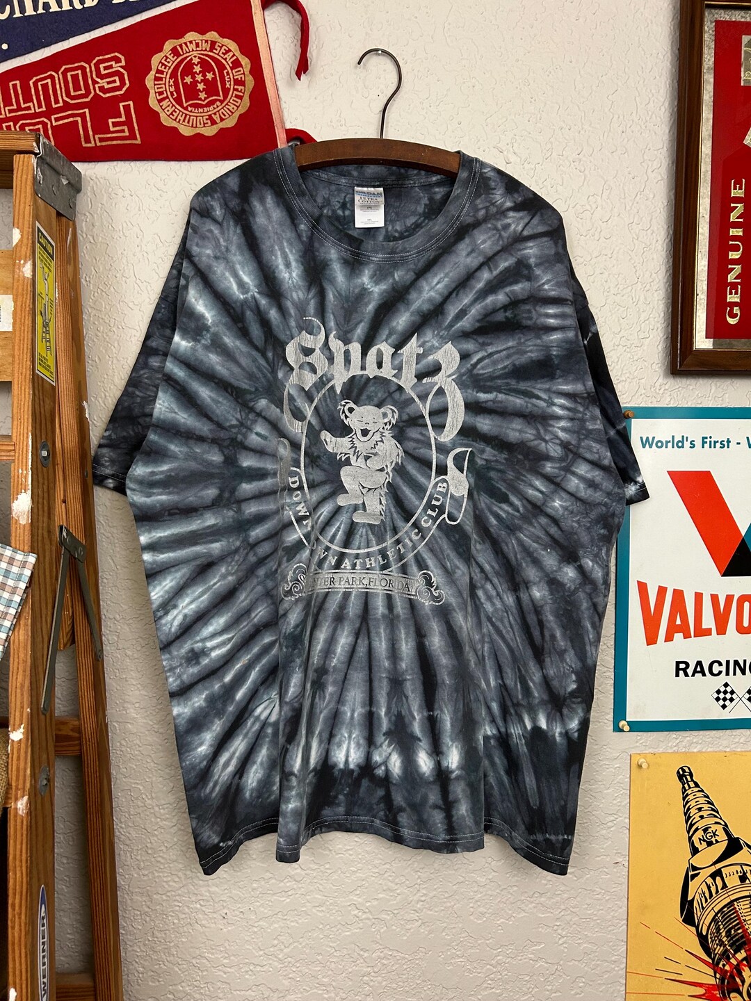 Vintage Y2K Grateful Dead Bear Tie Dye T Shirt (XXL) Grey White Spatz ...