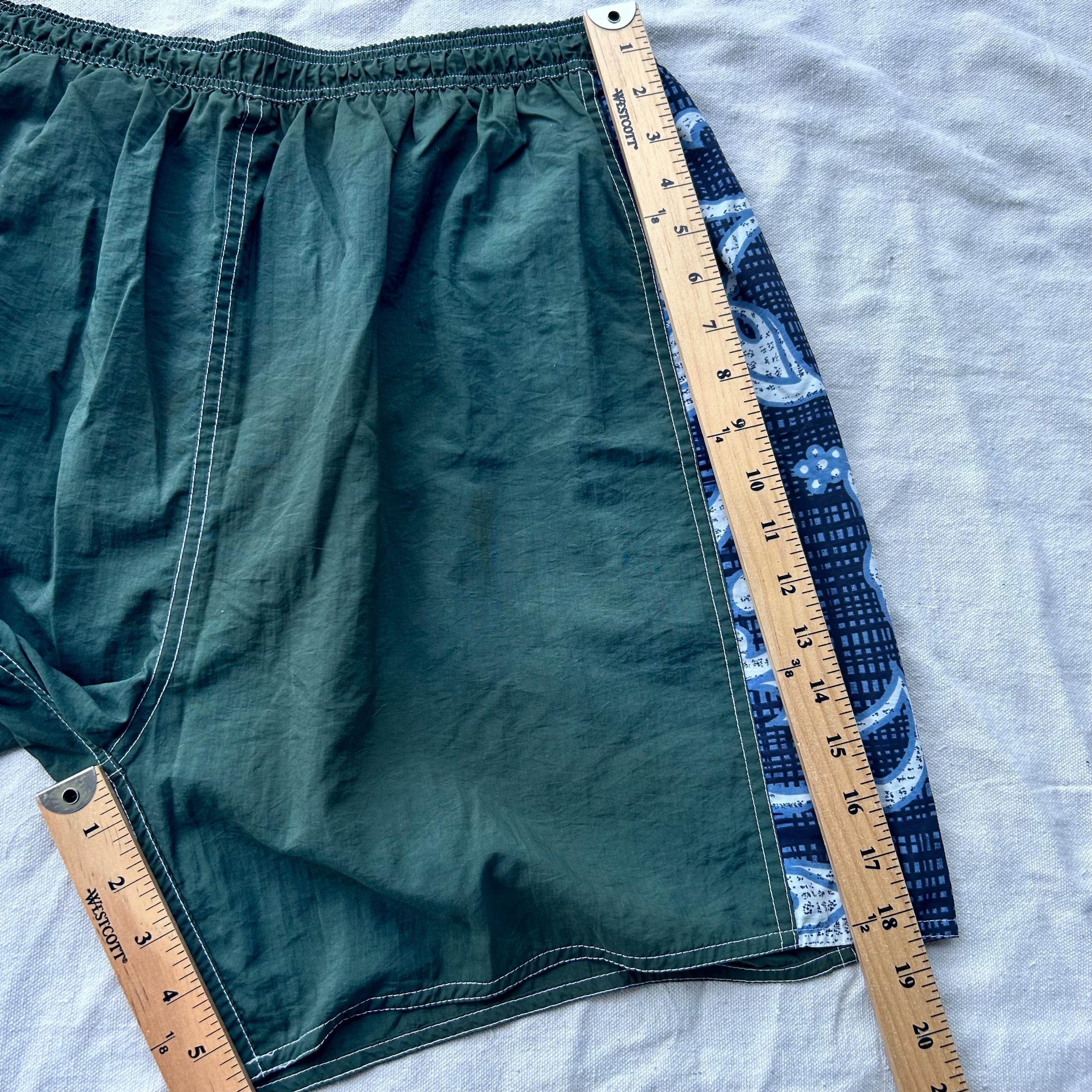 Vintage Y2K Ocean Pacific Swim Trunks (XL) Olive Green Blue Floral ...