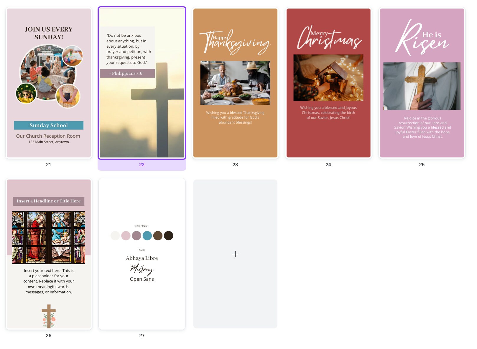 Church Social Media Post Canva Template Graphics Square Story Instagram ...