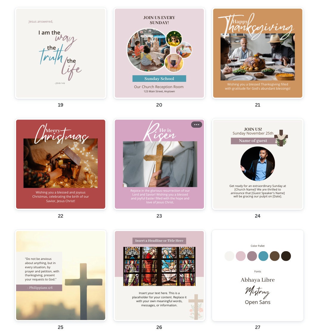 Church Social Media Post Canva Template Graphics Square Story Instagram ...