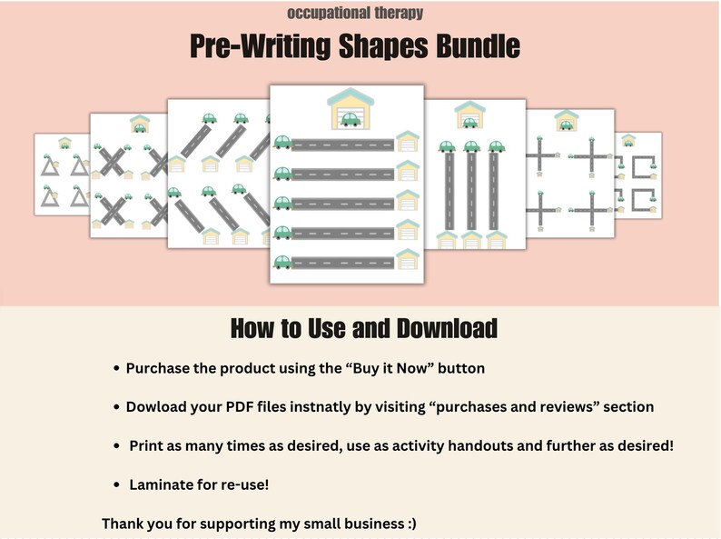 Pre-writing Shapes Activity, Craft, Tracing, Copying, School ...