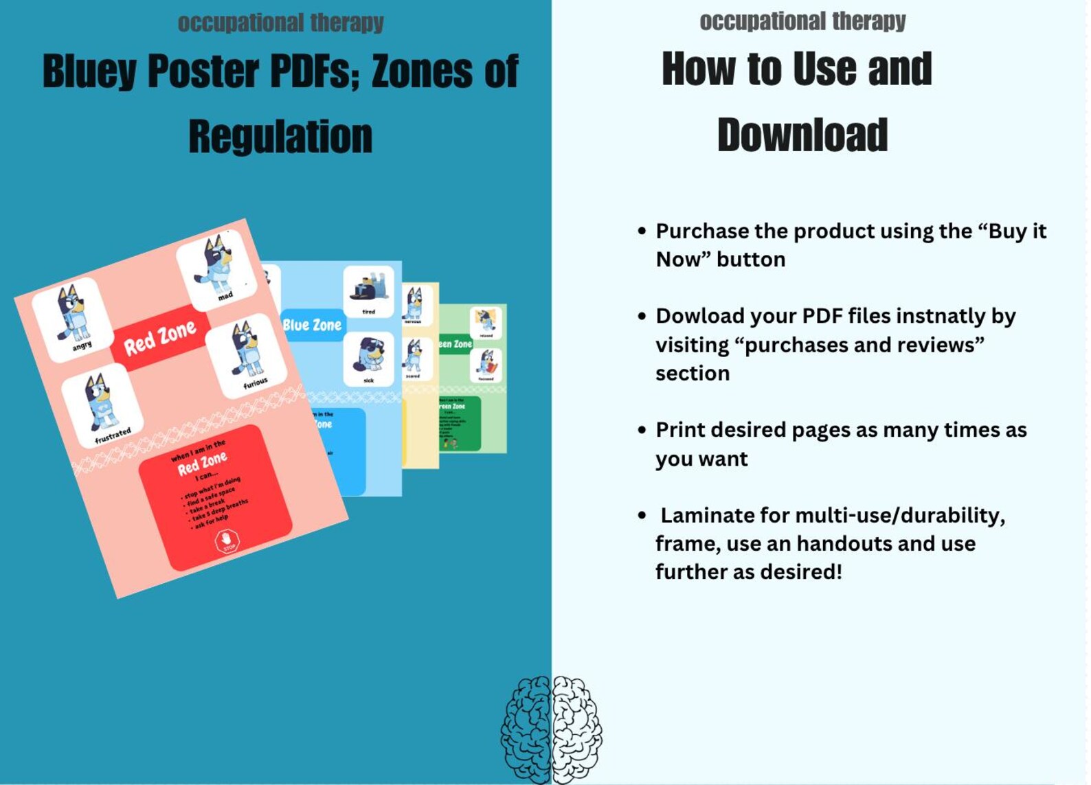 Zones of Regulation Bluey Poster, Self Regulation, Emotions Toolkit ...