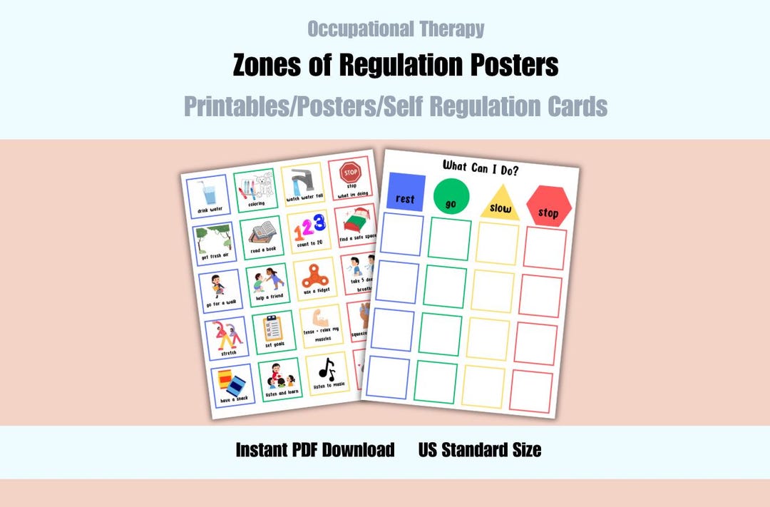 Zones of Regulation Poster, Displays, Self Regulation Cards, Chart ...