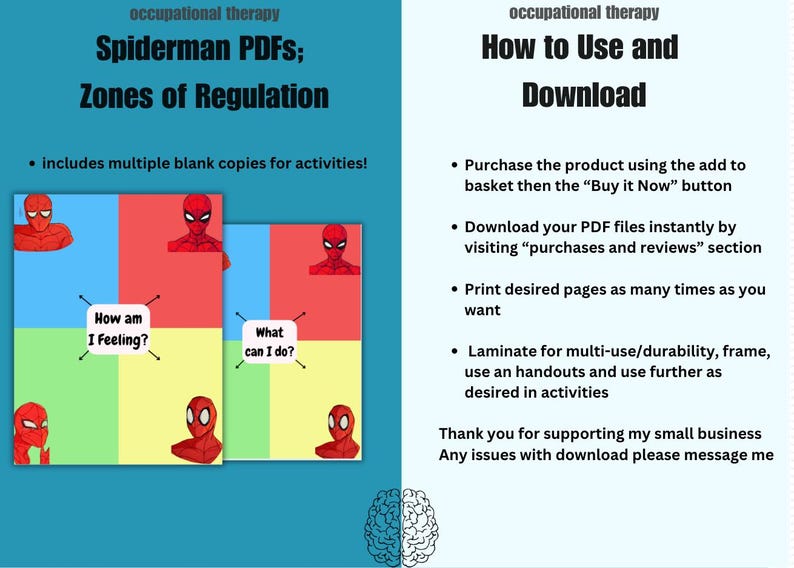 Spiderman Zones of Regulation Posters, Emotions Toolkit, Zones , OT - Etsy
