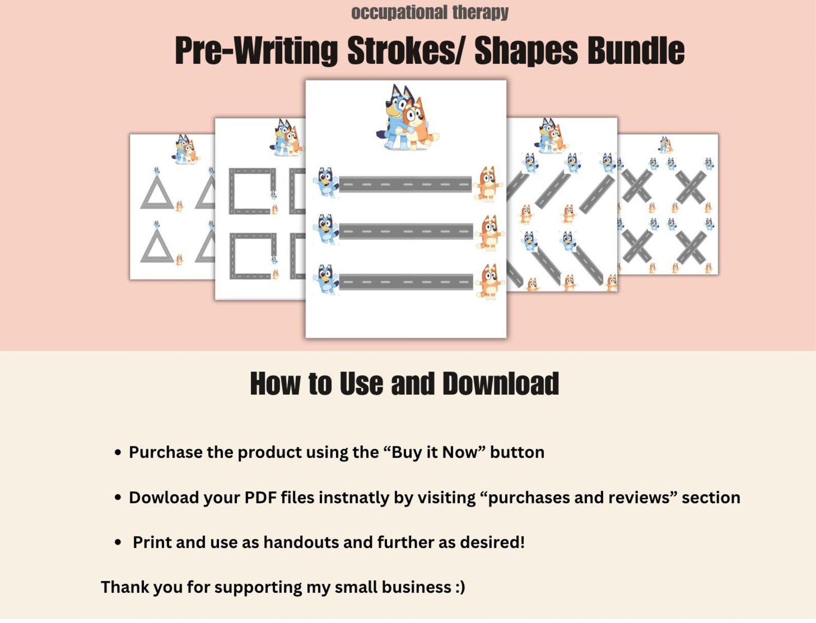 Pre-writing Shapes Activity Worksheets Bundle, Tracing, School Based OT ...